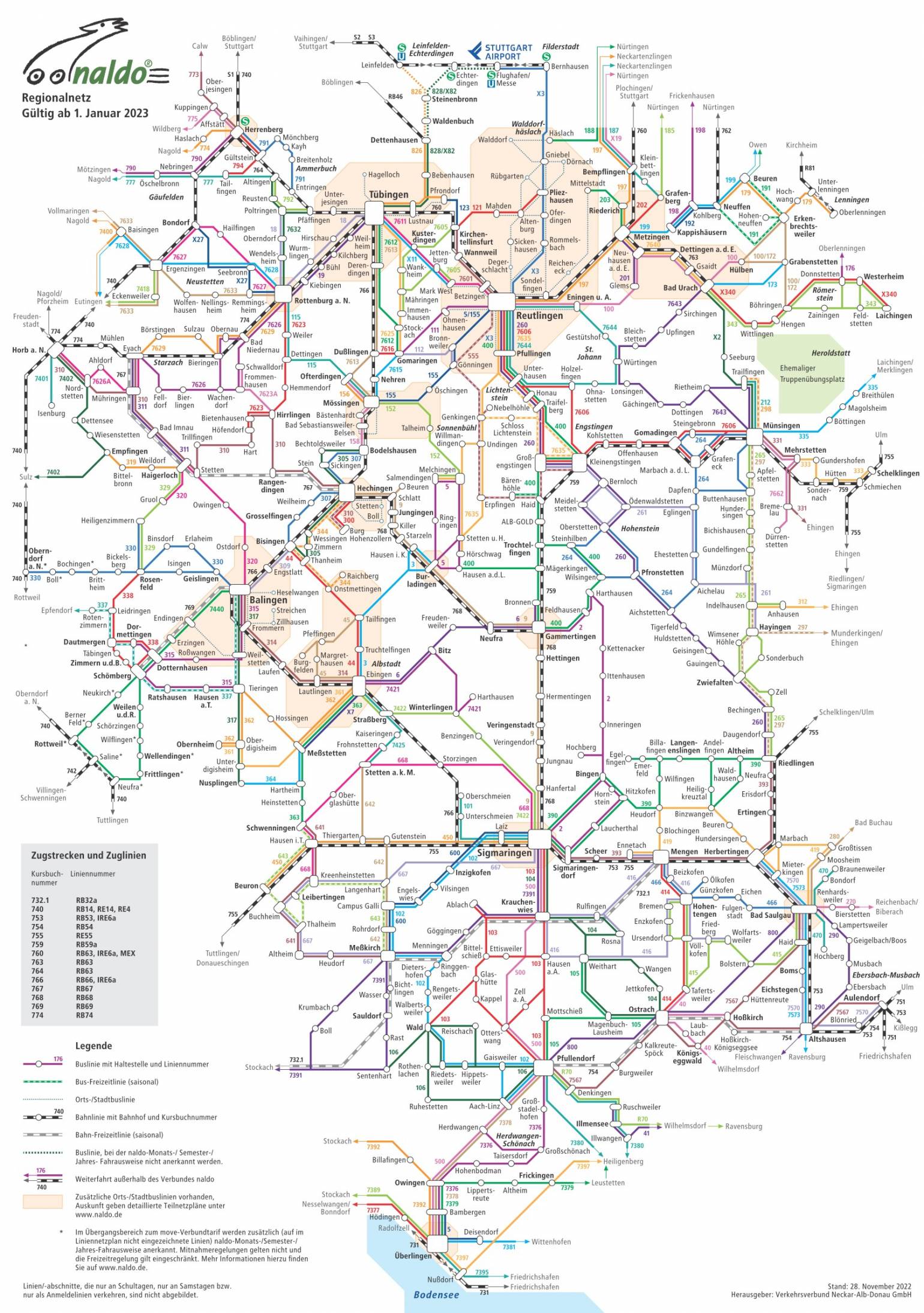 naldo Regional-Netzplan – Reutlinger Stadtverkehr
